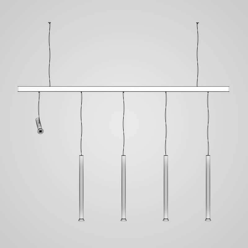Hanging Halogen Lamp Set 23 - 3D Model by cgaxis