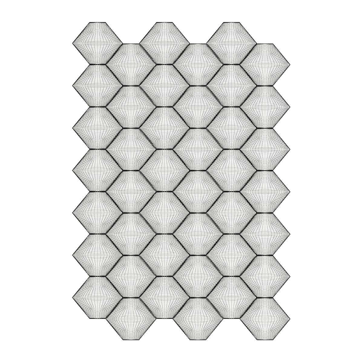 Hexagonal White Wall Panel - 3D Model by cgaxis