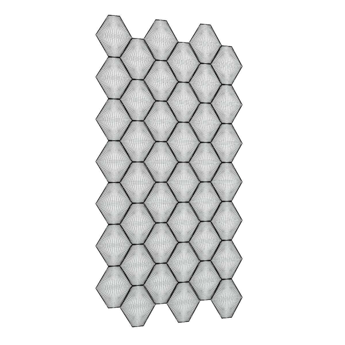 Hexagonal White Wall Panel - 3D Model by cgaxis