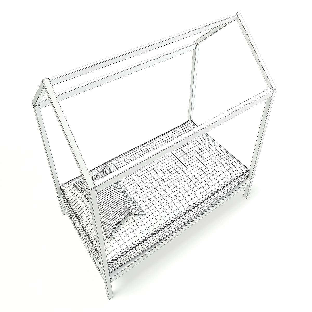 House Shape Bed - 3D Model by cgaxis