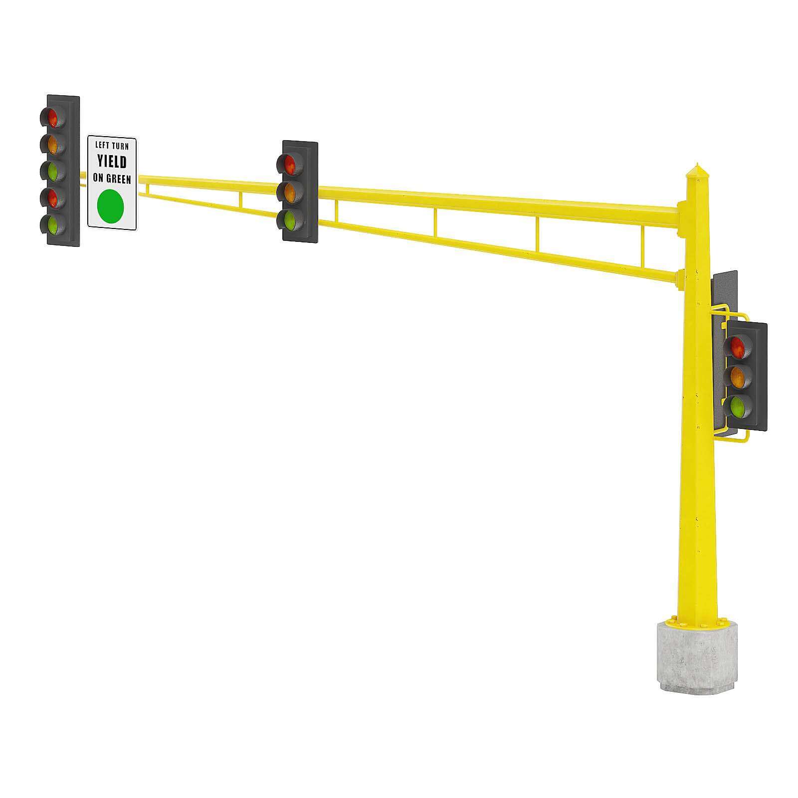 Large Traffic Lights - 3D Model by cgaxis
