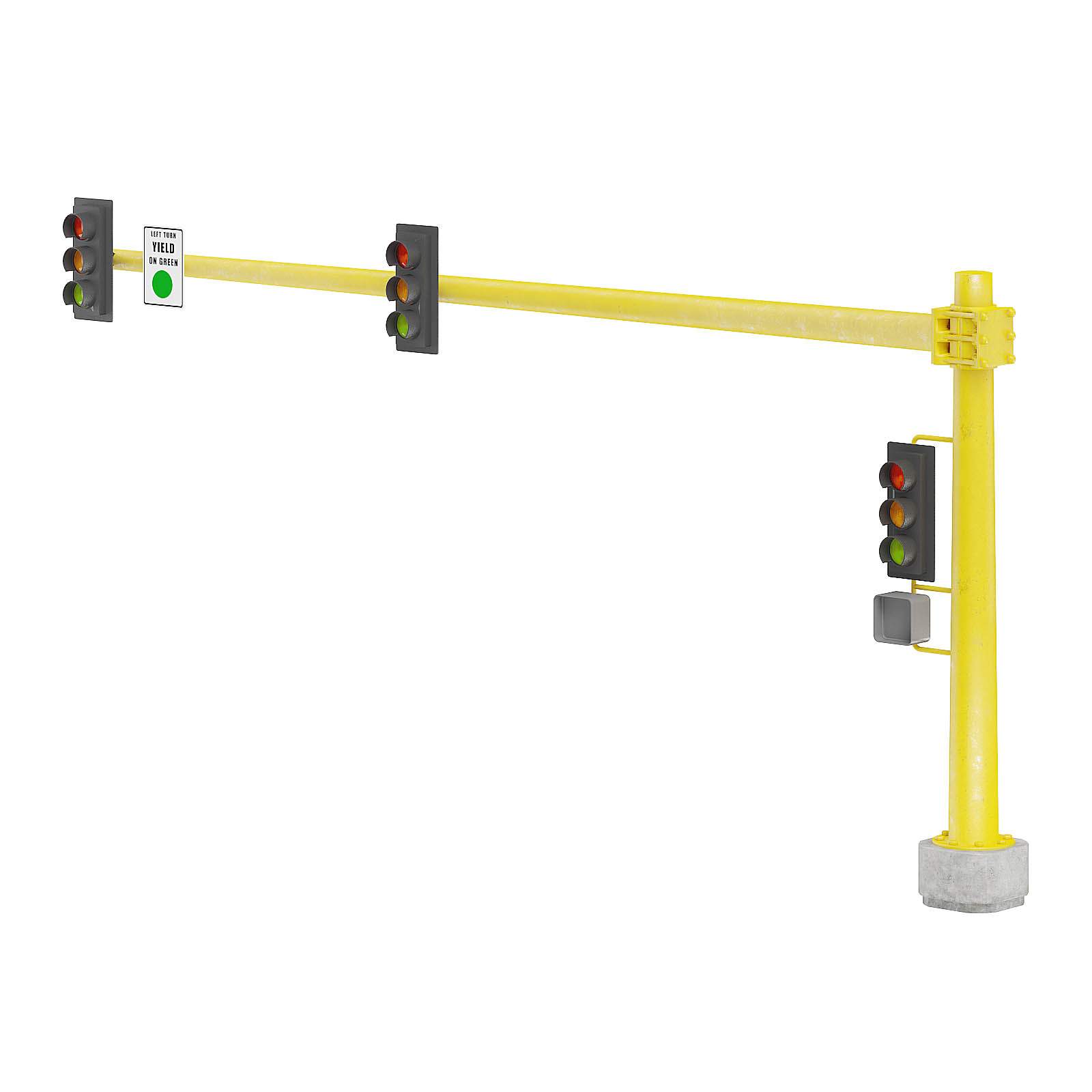 Large Traffic Lights - 3D Model by cgaxis