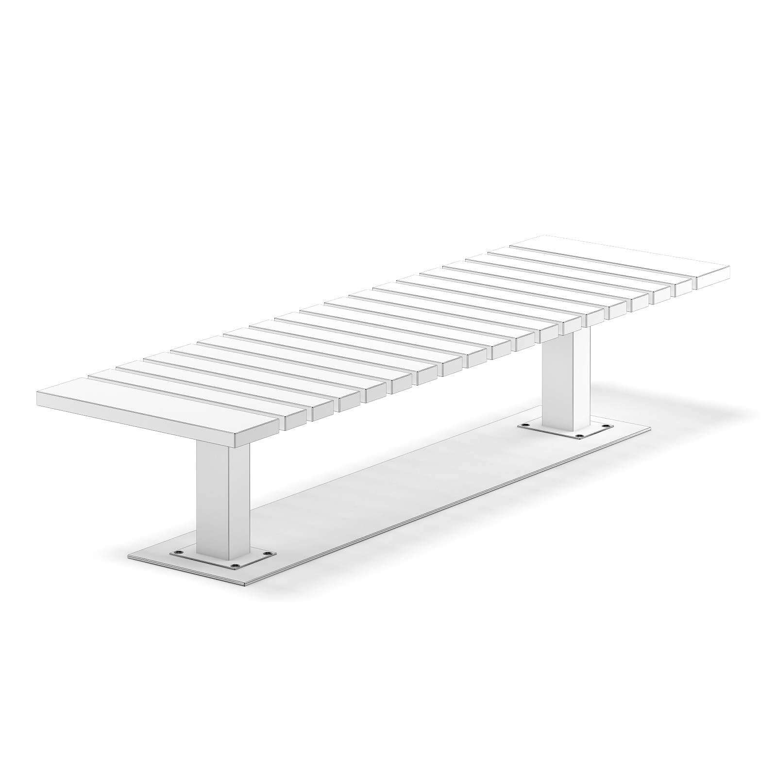 Mall Bench - 3D Model by cgaxis