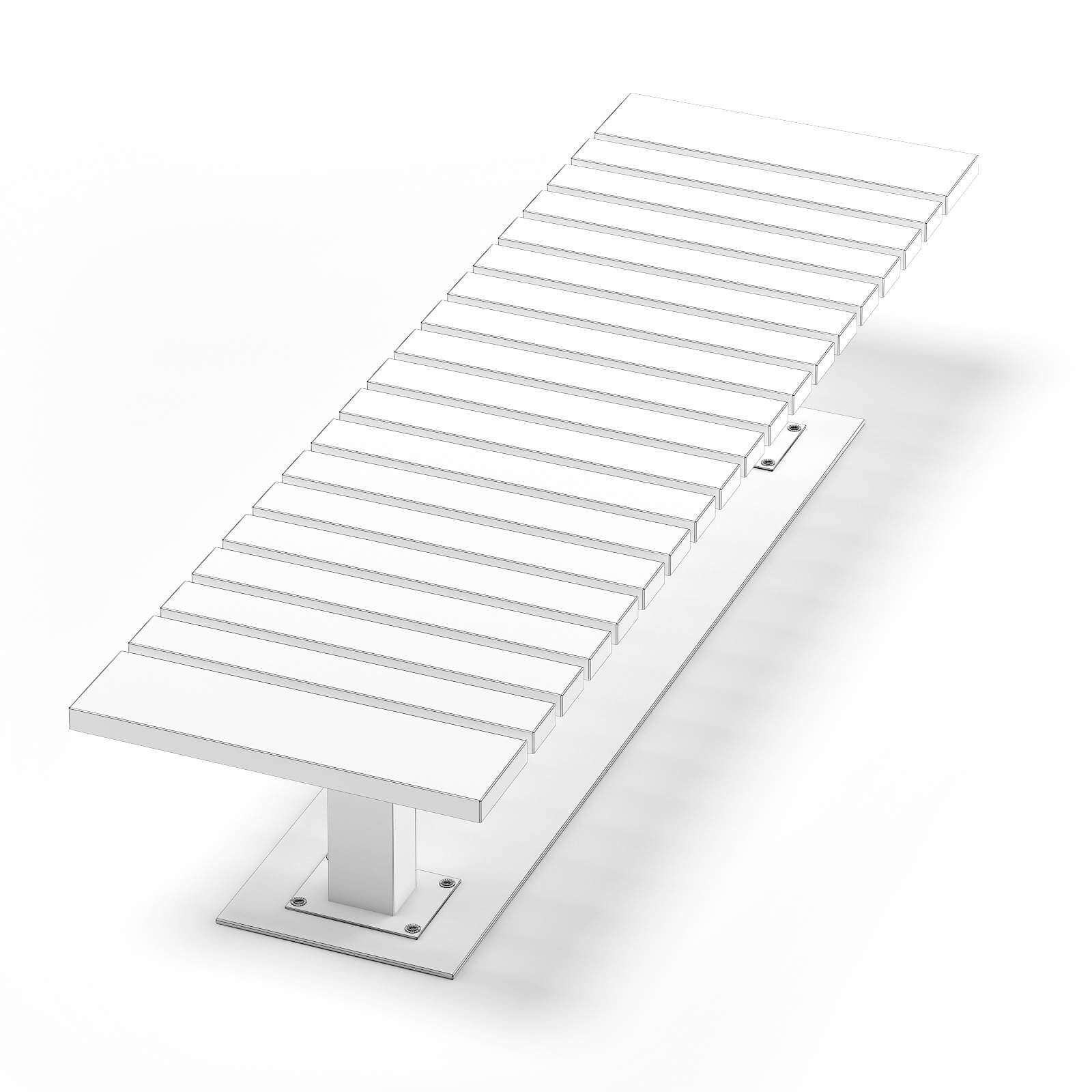 Mall Bench - 3D Model by cgaxis