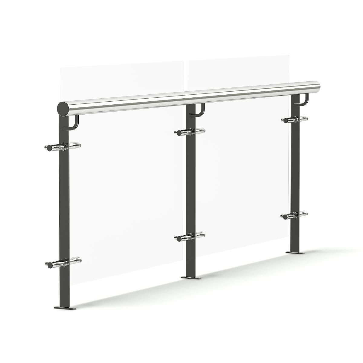 Mall Glass Barrier - 3D Model by cgaxis