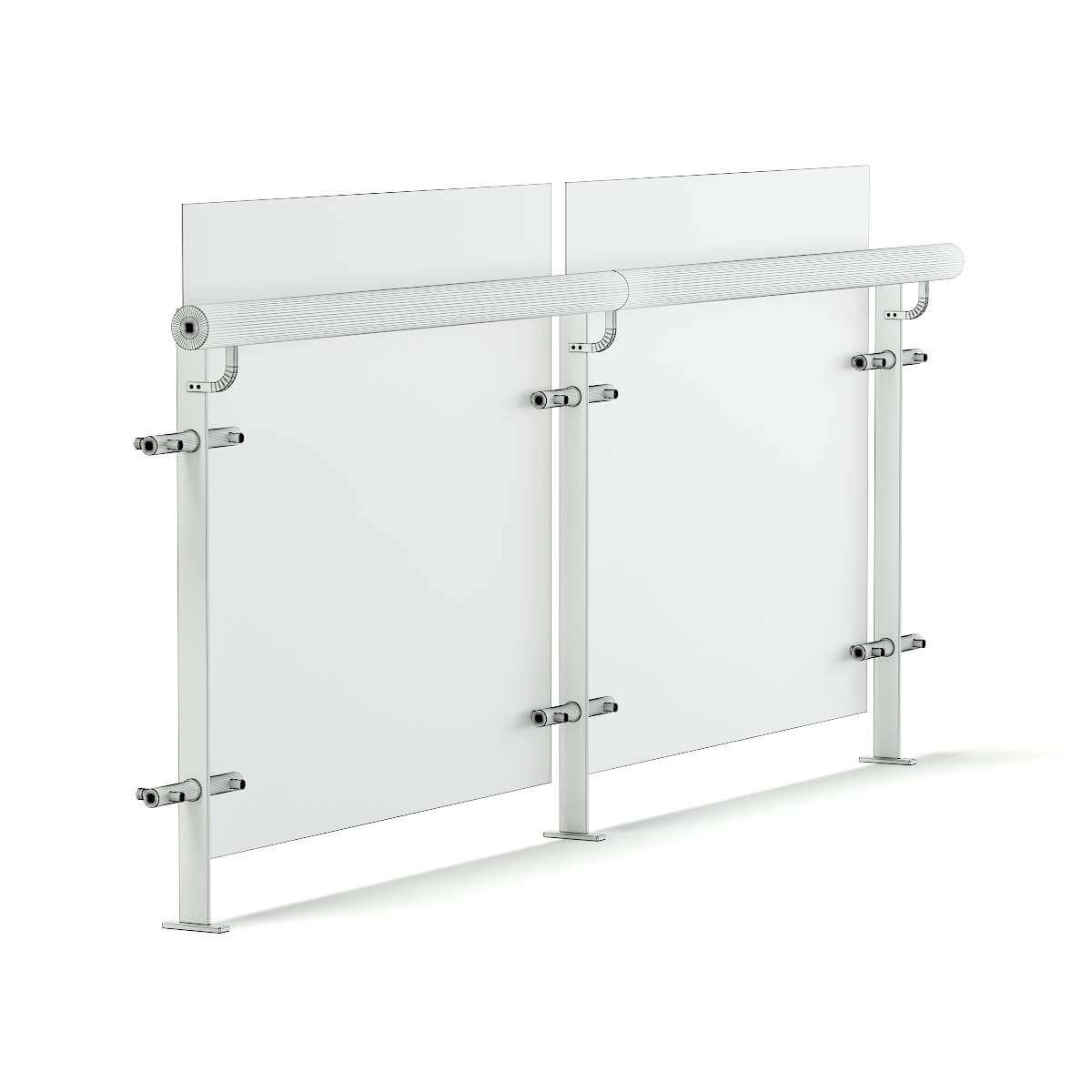 Mall Glass Barrier - 3D Model by cgaxis