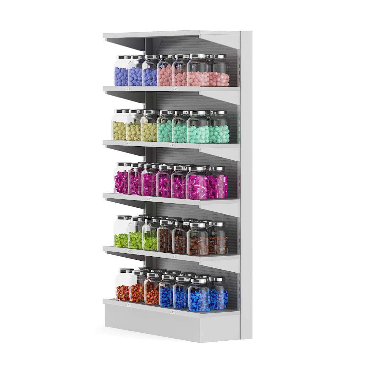 Market Shelf - Candies in Jars 3D Model by cgaxis