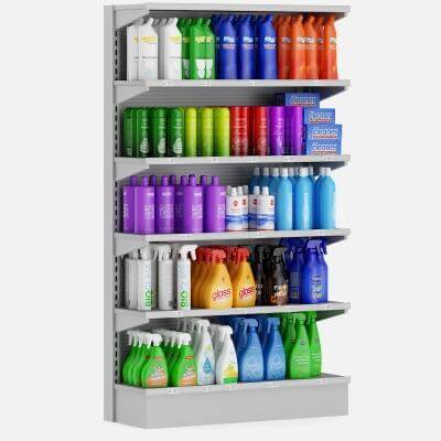 Market Shelf - Cleaning Products 3D Model by cgaxis