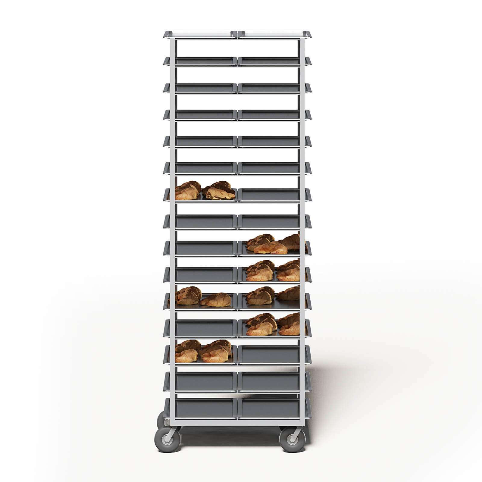 Market Shelf with Croissants - 3D Model by cgaxis
