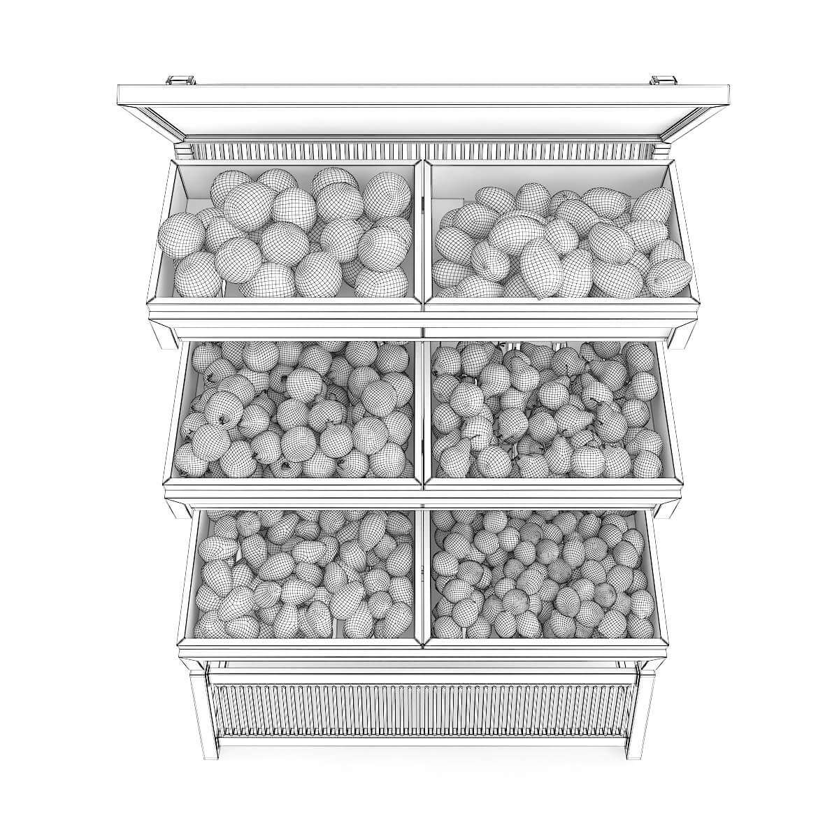 Market Shelf - Fruits 3D Model by cgaxis