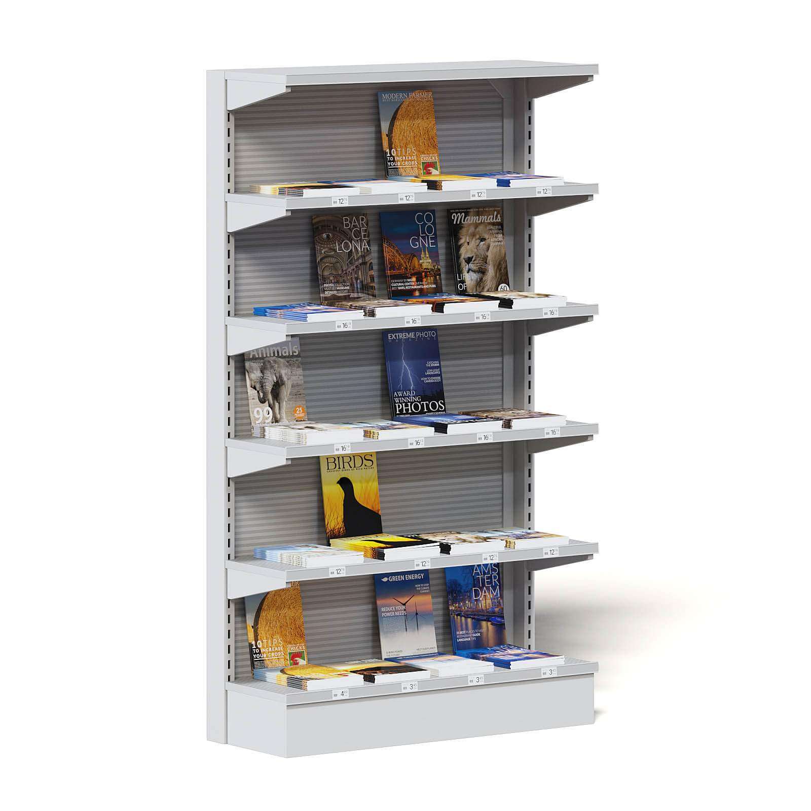 Market Shelf with Magazines - 3D Model by cgaxis