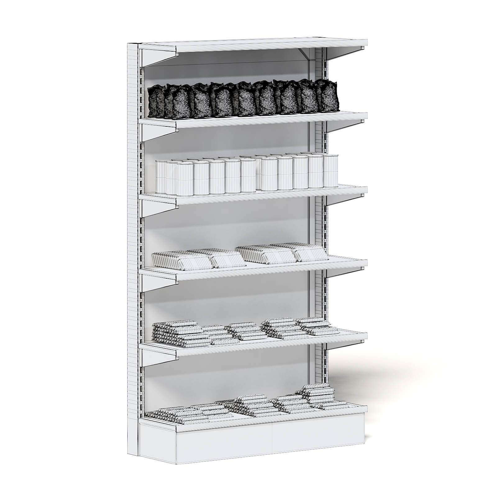 Market Shelf with Snacks - 3D Model by cgaxis