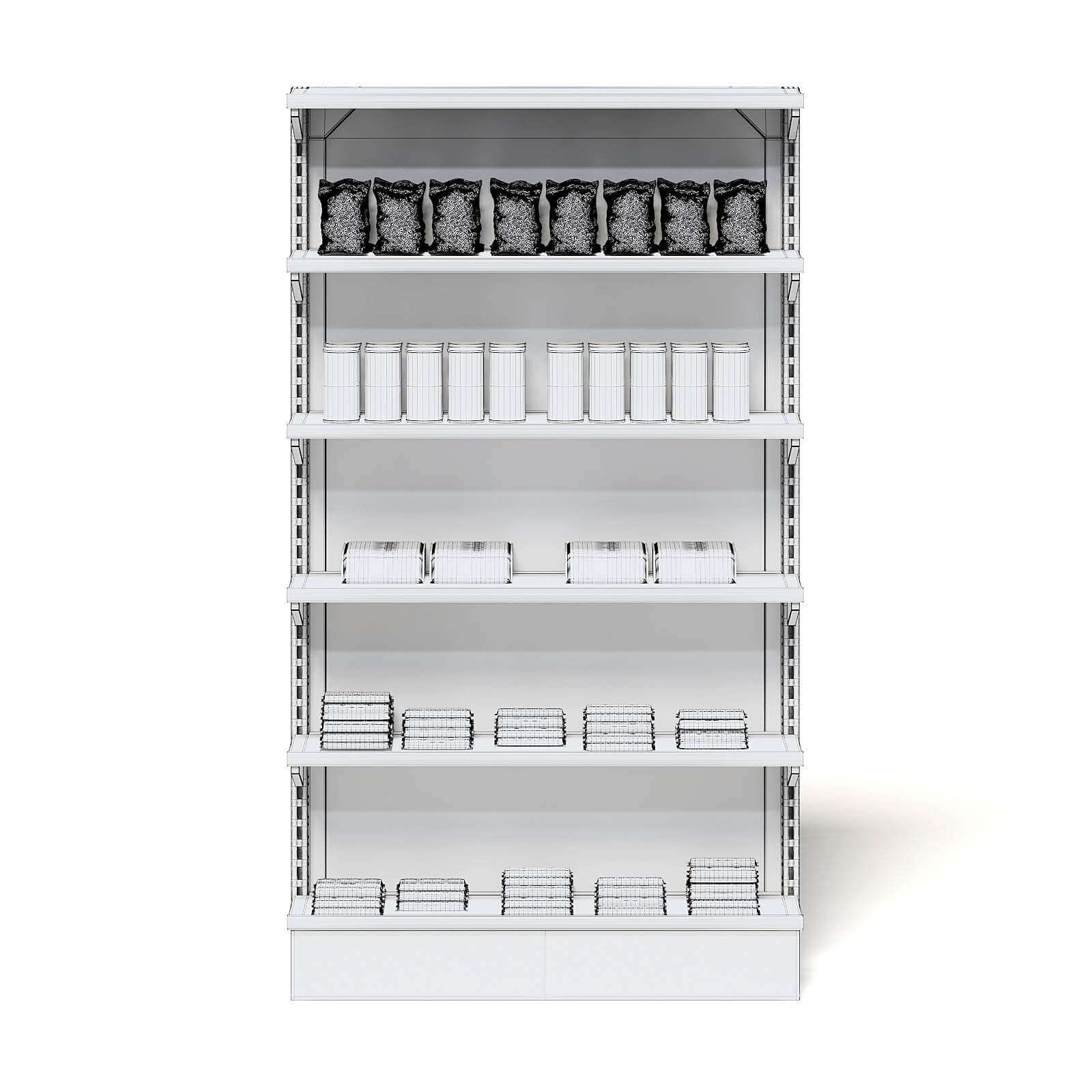 Market Shelf with Snacks - 3D Model by cgaxis