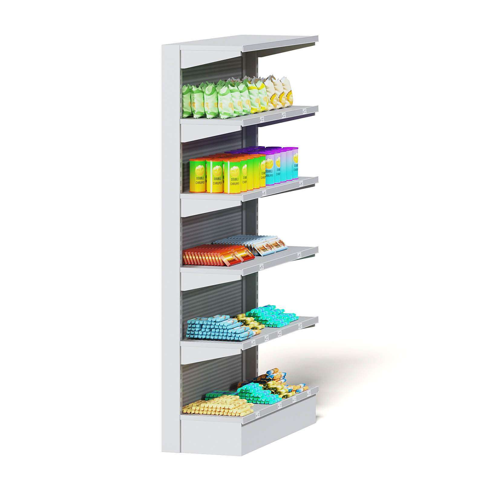 Market Shelf with Snacks - 3D Model by cgaxis