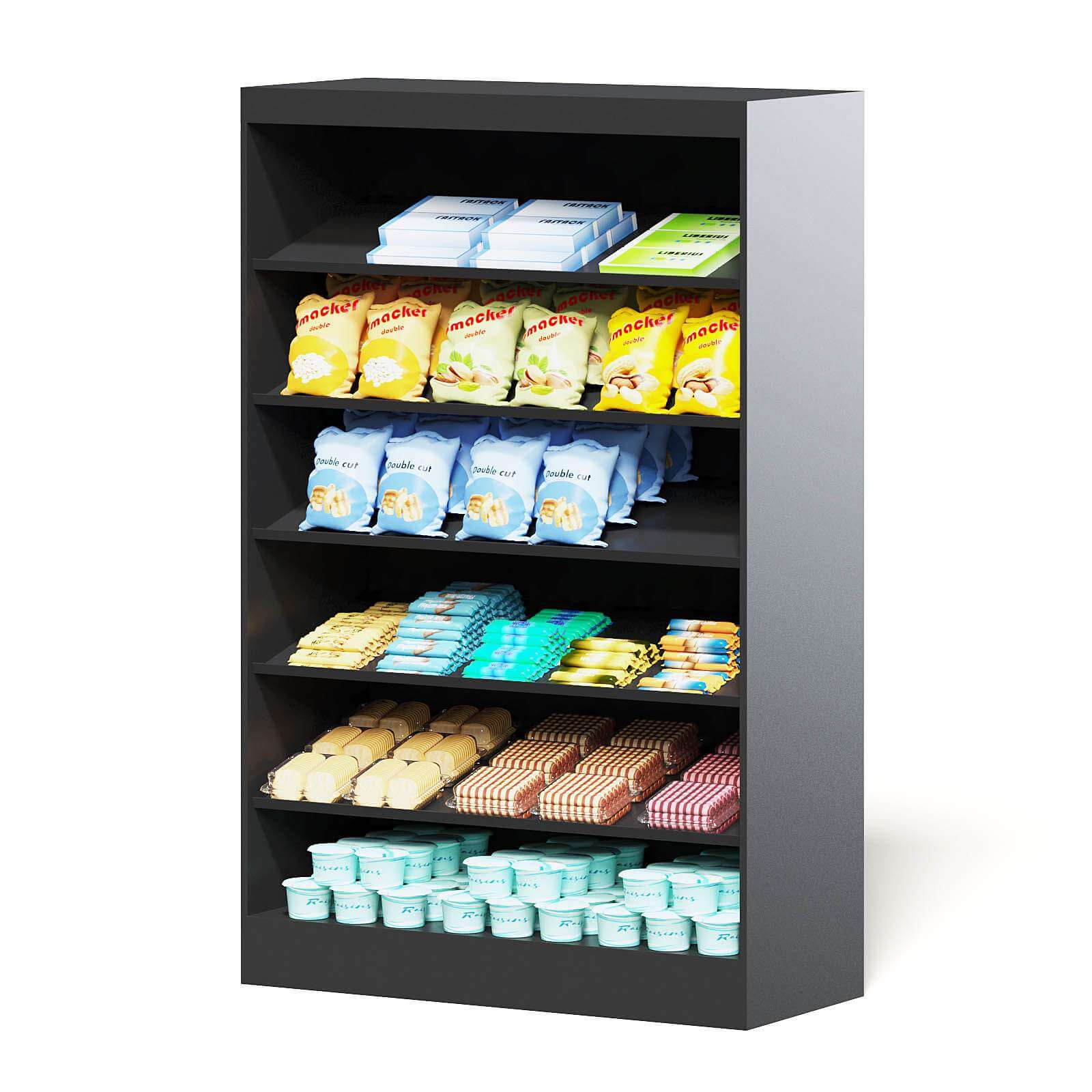 Market Shelf with Snacks - 3D Model by cgaxis