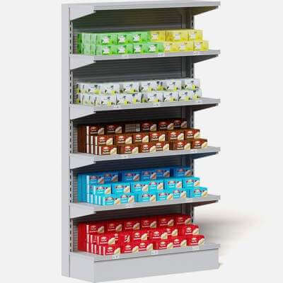 Market Shelf with Tea and Cookies - 3D Model by cgaxis