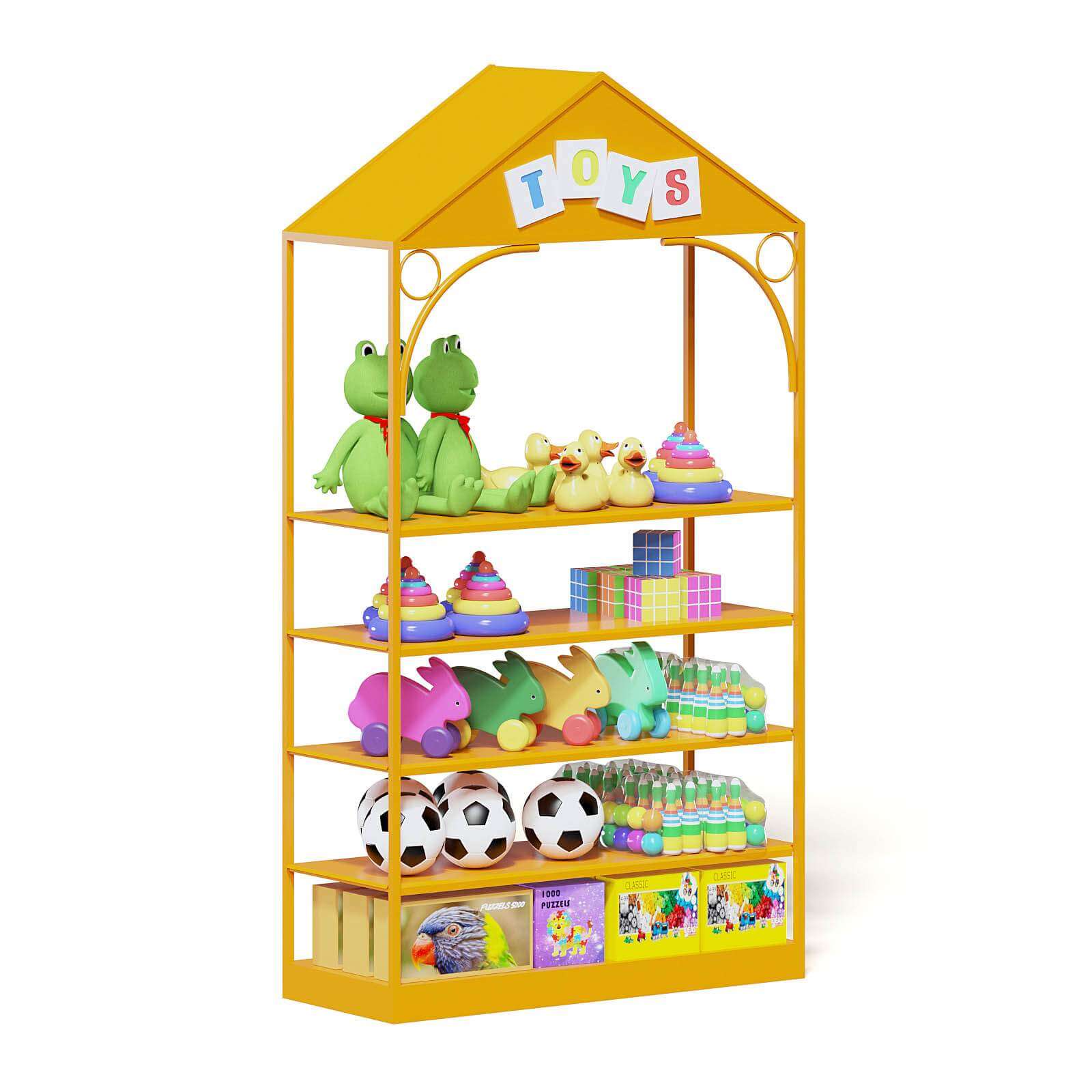 Market Shelf with Toys - 3D Model by cgaxis