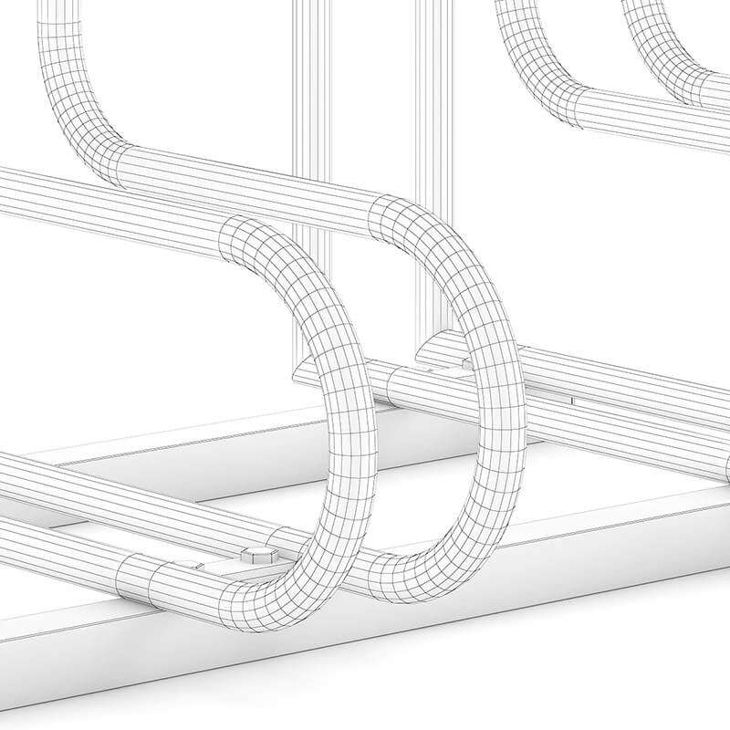 Metal Bicycle Rack - 3D Model by cgaxis