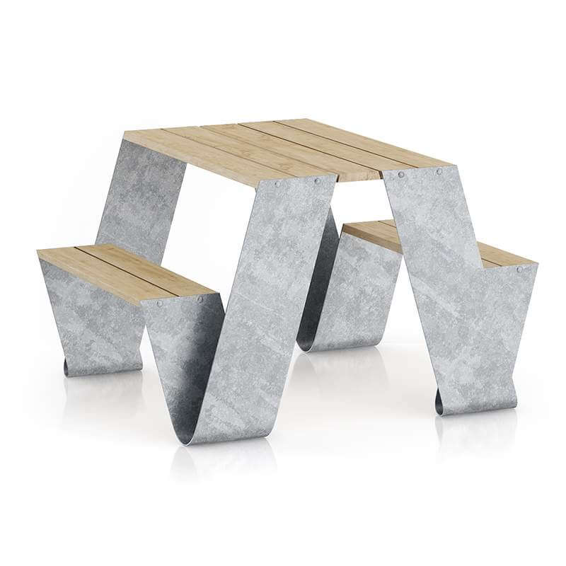 Metal Table-Bench 3D Model by cgaxis