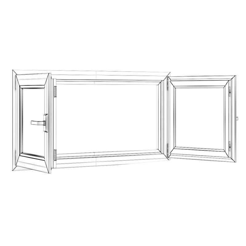Metal Window 1180mm x 600mm - 3D Model by cgaxis