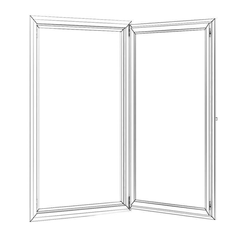 Metal Window 910mm x 1500mm - 3D Model by cgaxis