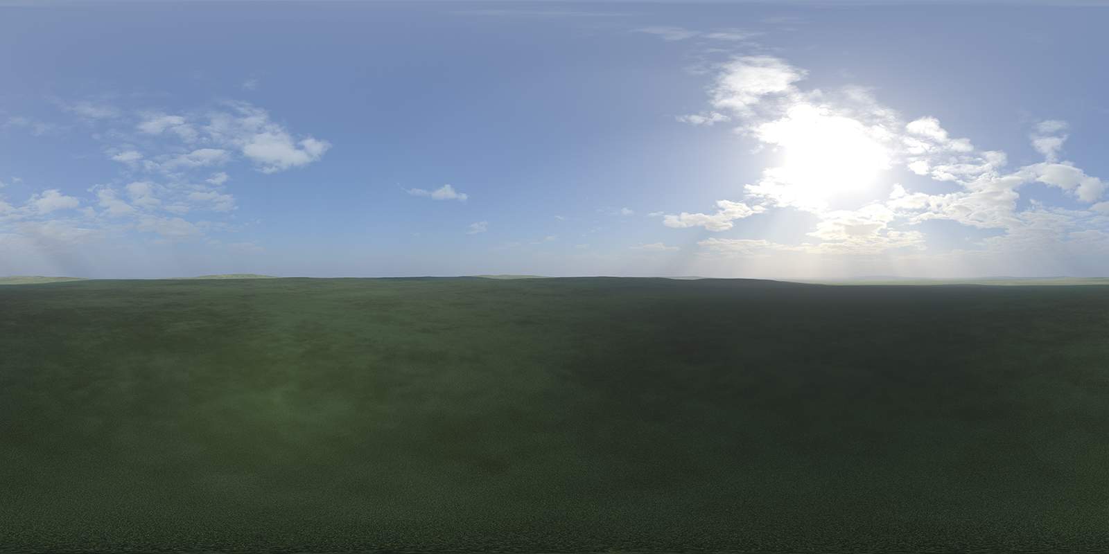 Midday Grass Field HDRI Sky - HDR Image by cgaxis