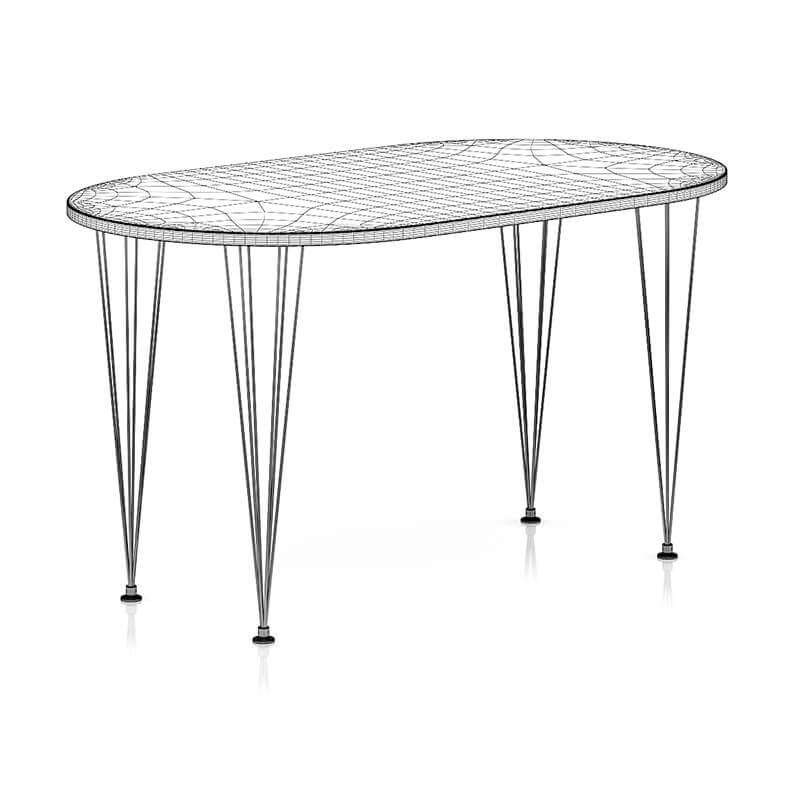 Modern Metal Table - 3D Model by cgaxis