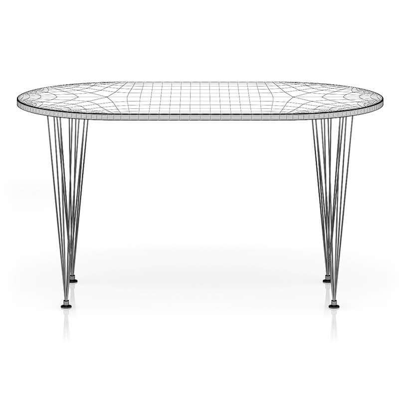 Modern Metal Table - 3D Model by cgaxis
