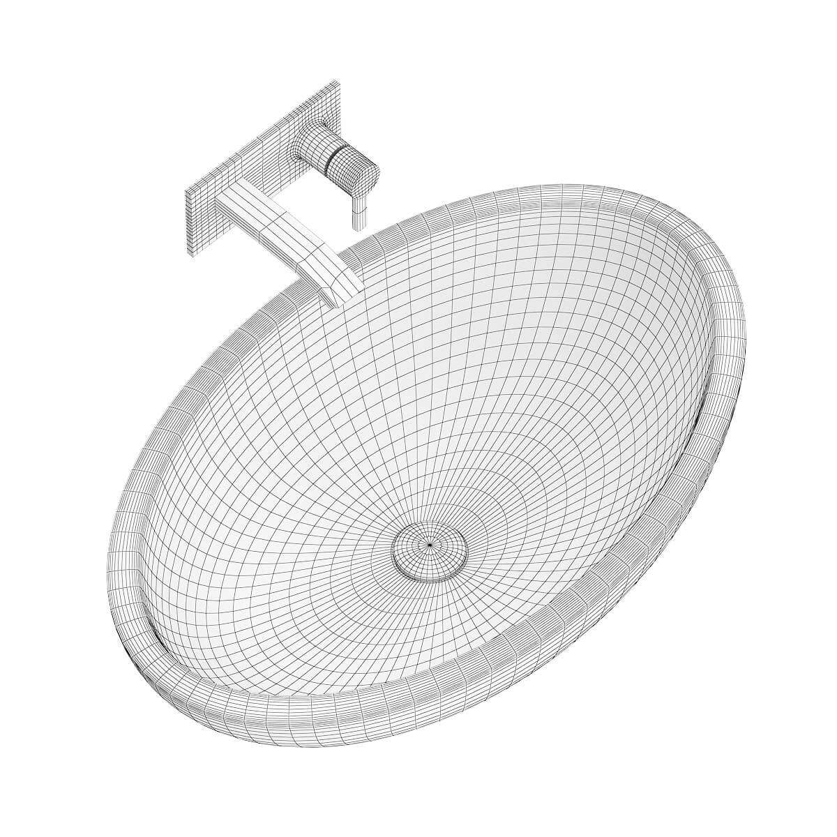 Modern Round Washbasin - 3D Model by cgaxis