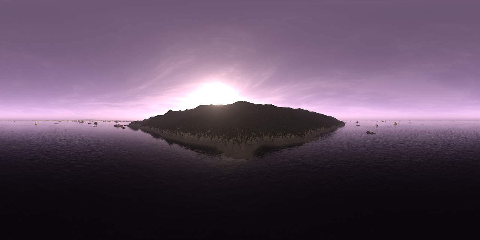 Morning Ocean Island HDRI Sky - HDR Image by cgaxis
