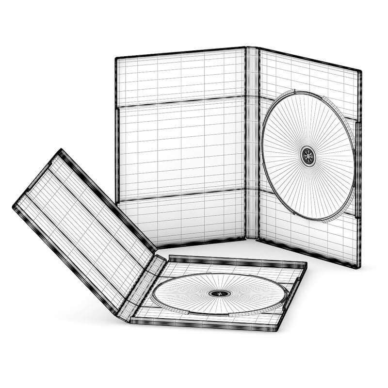 Open DVD Cases - 3D Model by cgaxis