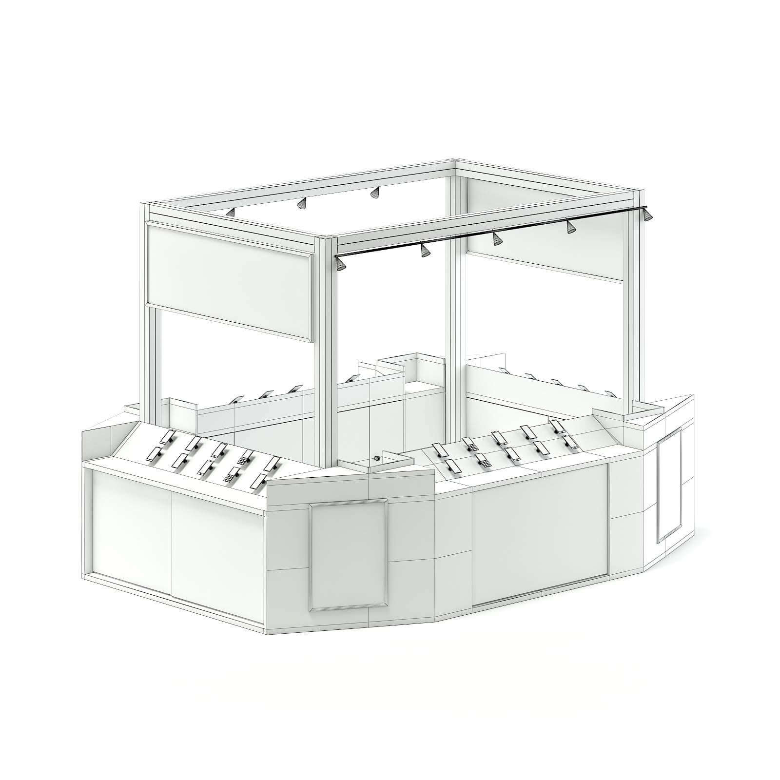 Phone Stall - 3D Model by cgaxis