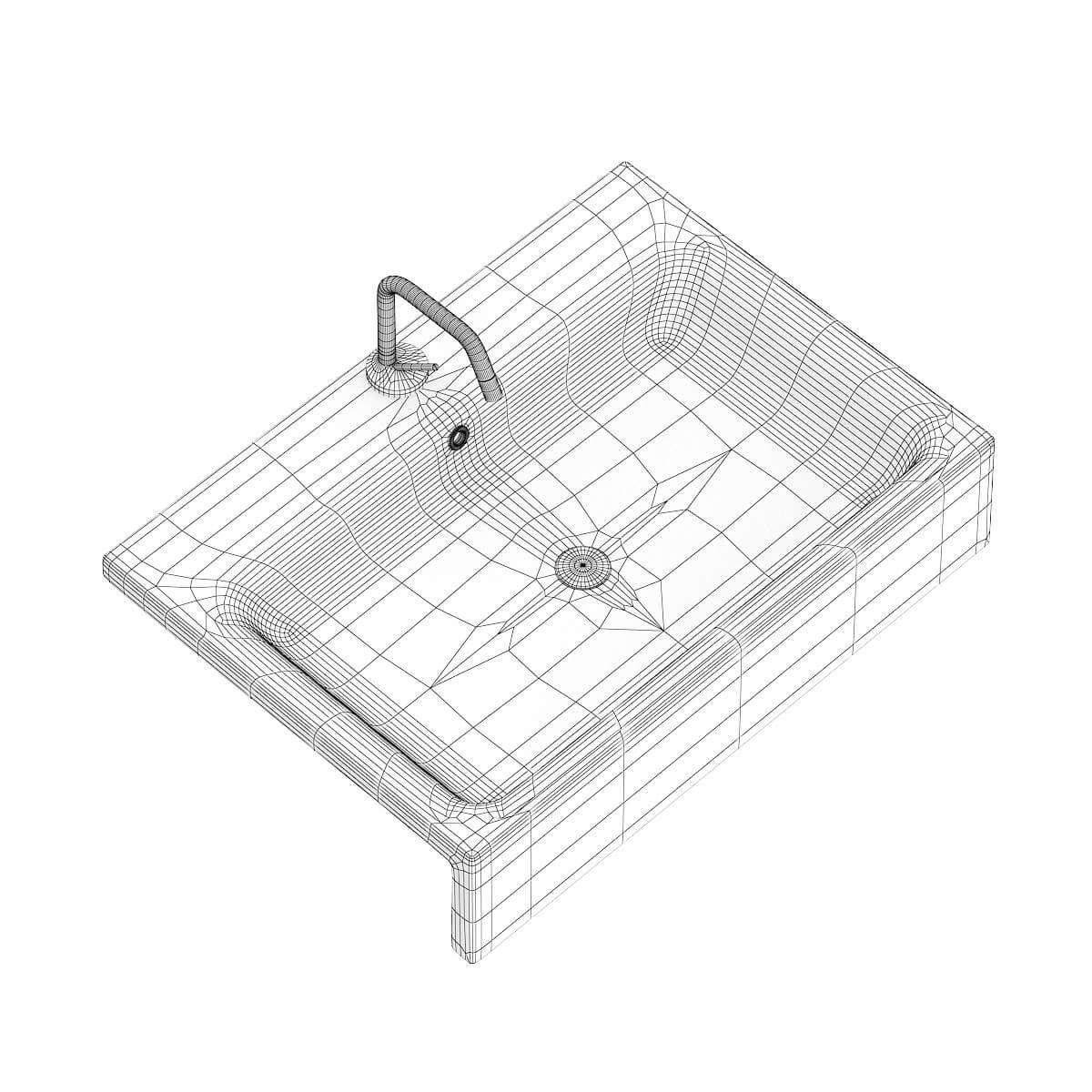 Rectangular Washbasin - 3D Model by cgaxis