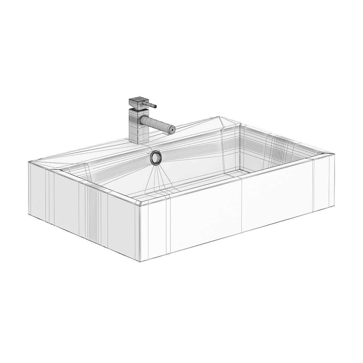 Rectangular Washbasin - 3D Model by cgaxis