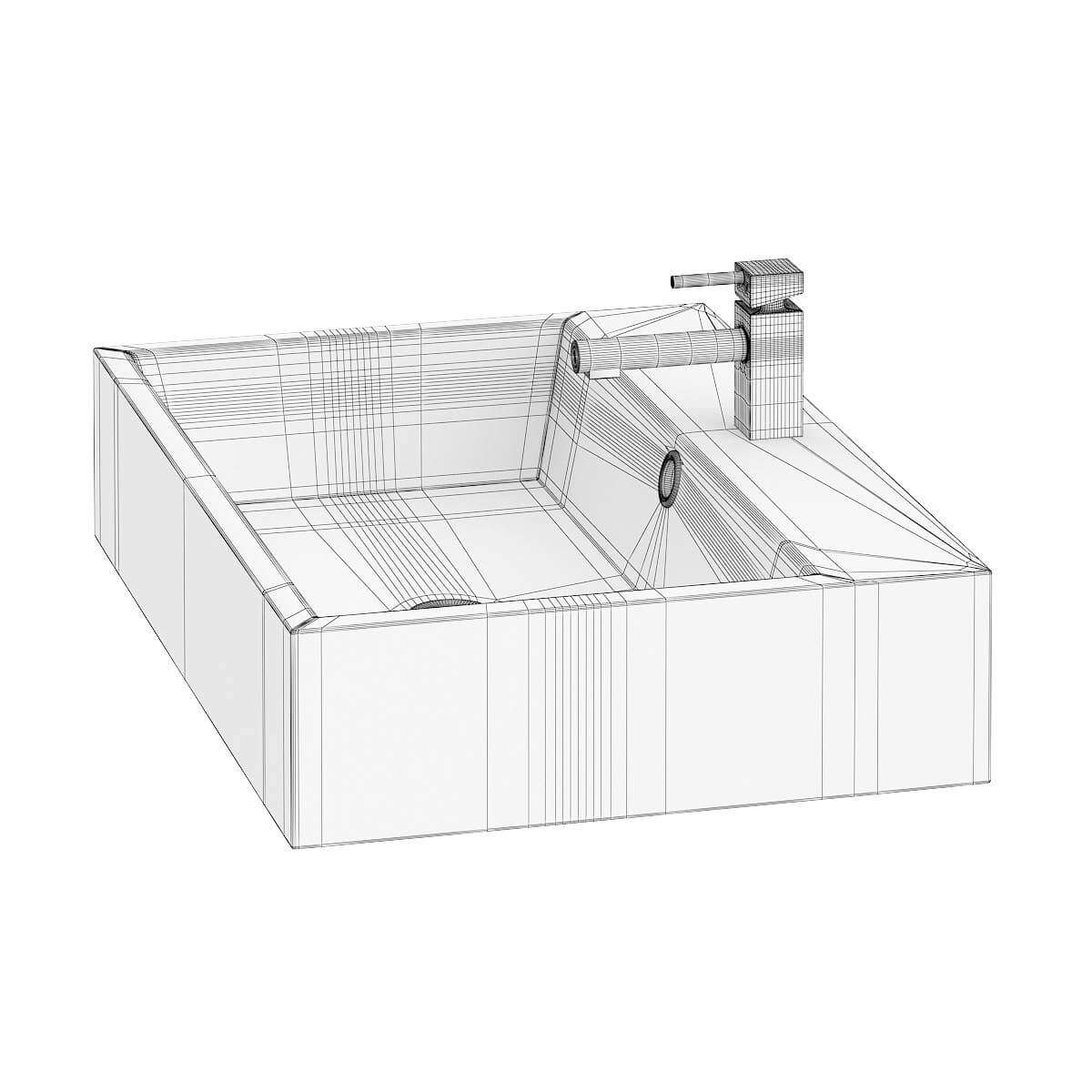 Rectangular Washbasin - 3D Model by cgaxis