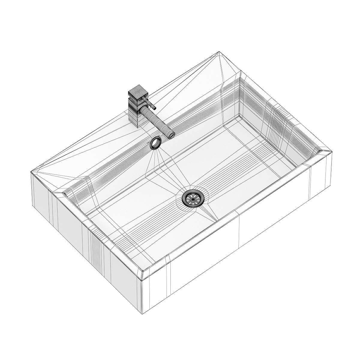 Rectangular Washbasin - 3D Model by cgaxis