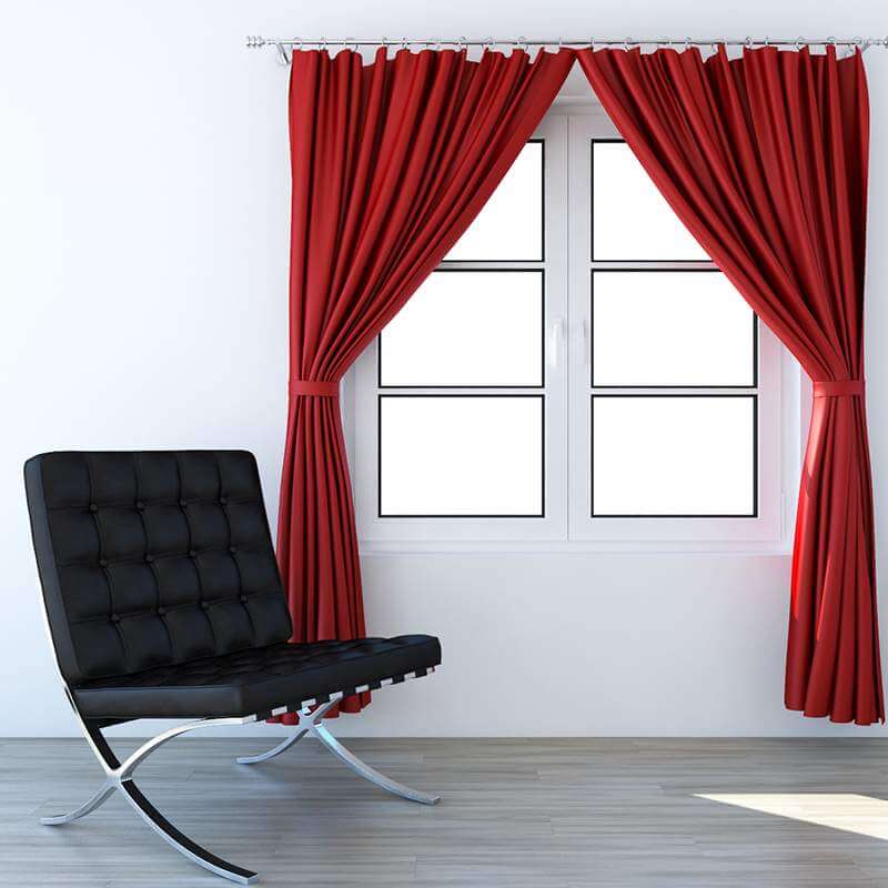 Red Curtains - 3D Model by cgaxis