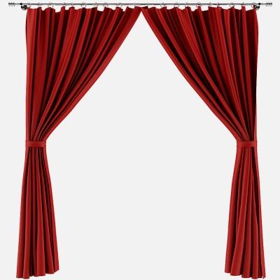 Red Curtains - 3D Model by cgaxis