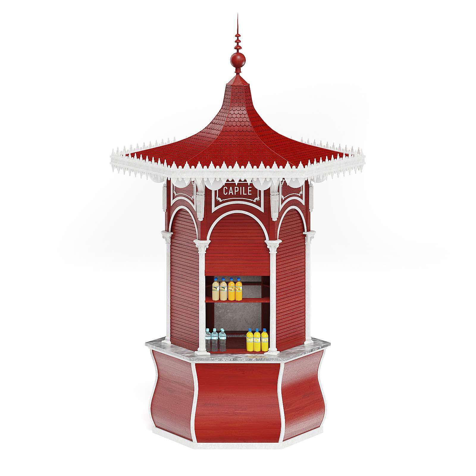 Red Kiosk - 3D Model by cgaxis