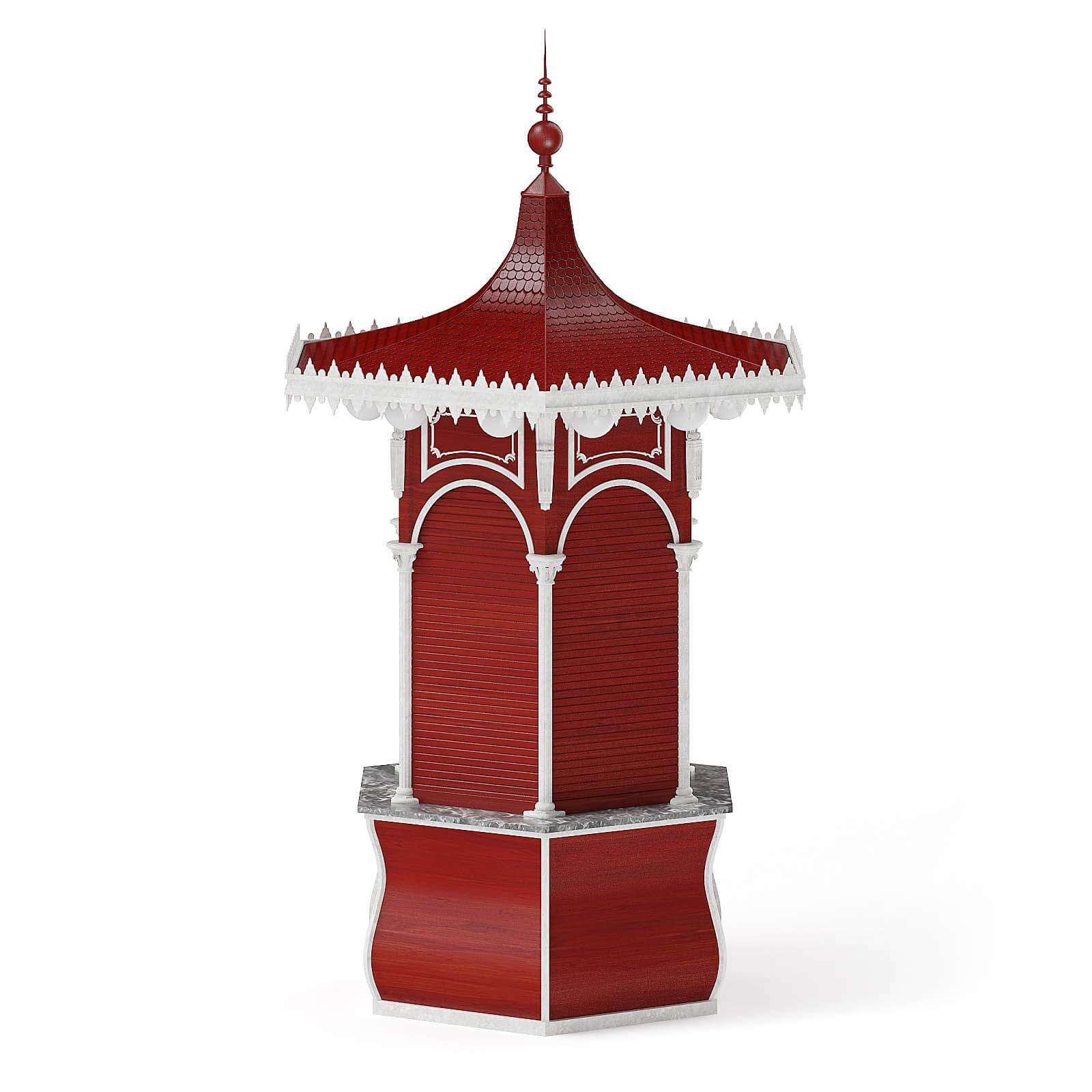 Red Kiosk - 3D Model by cgaxis