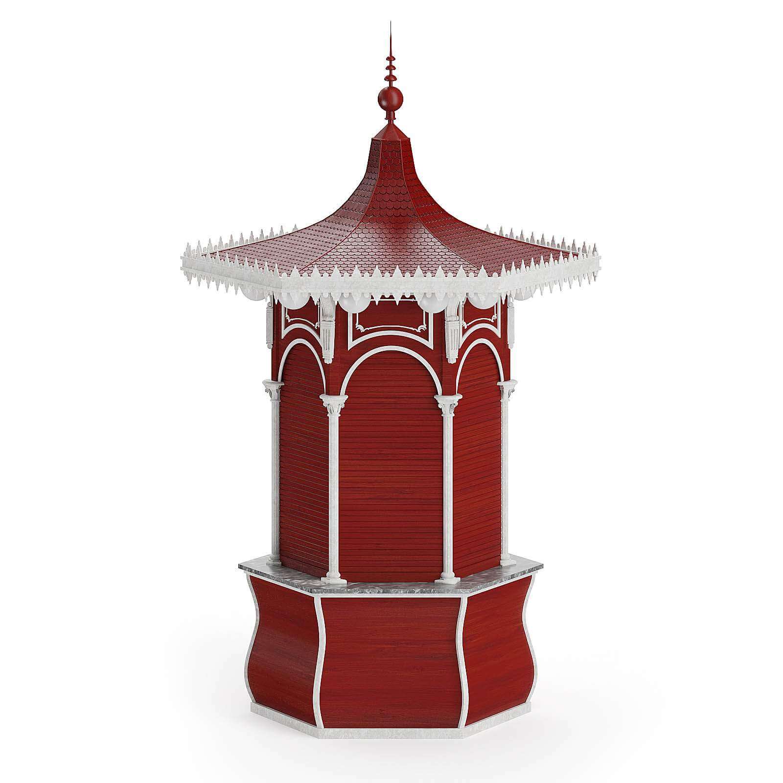 Red Kiosk - 3D Model by cgaxis
