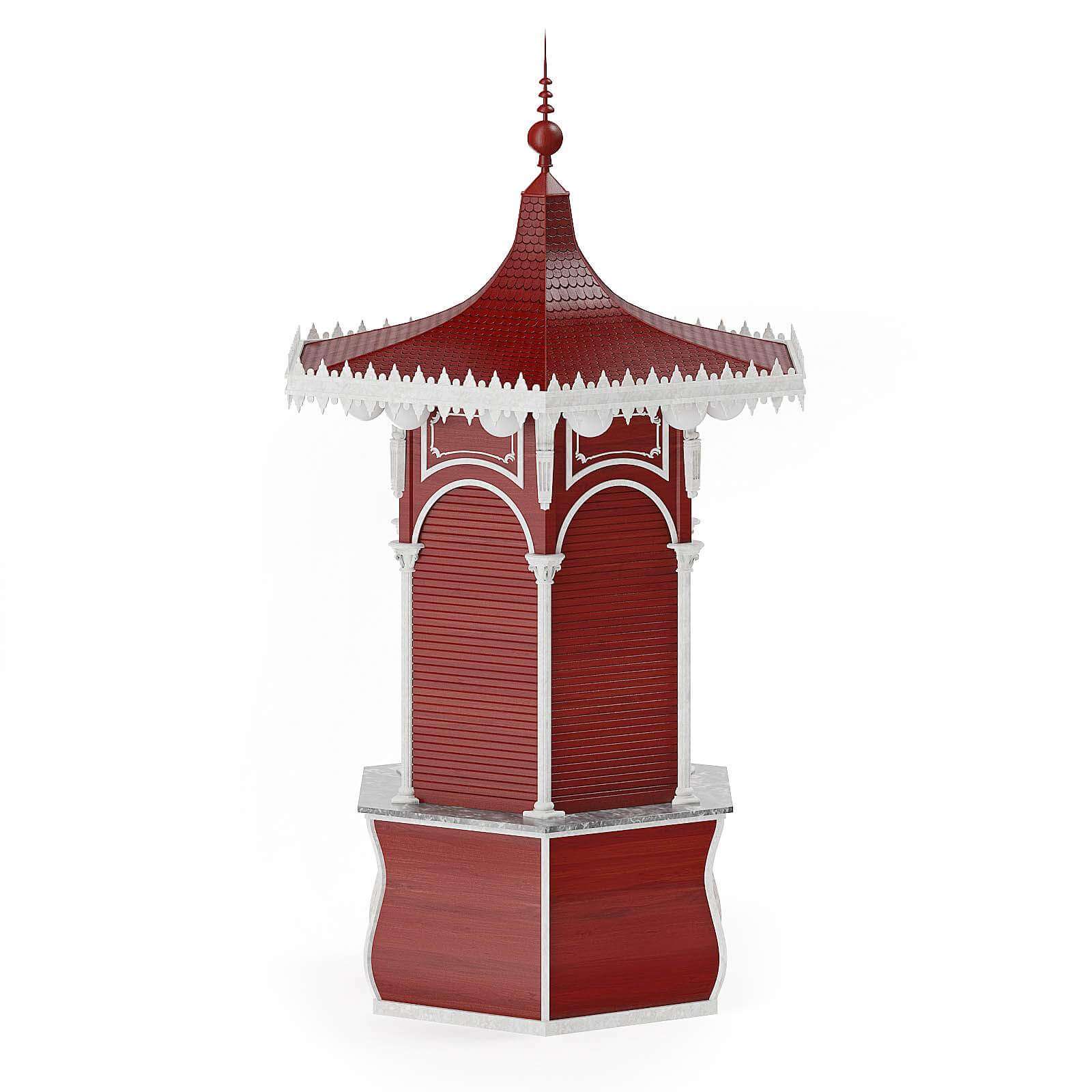Red Kiosk - 3D Model by cgaxis