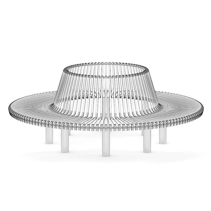Round Bench - 3D Model by cgaxis