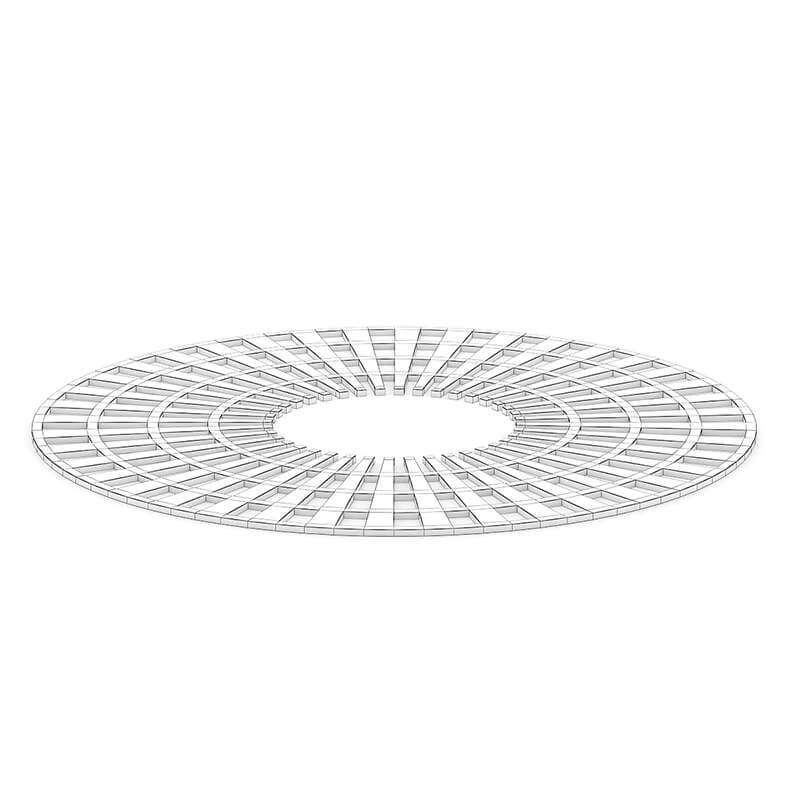 Round Metal Street Tile - 3D Model by cgaxis