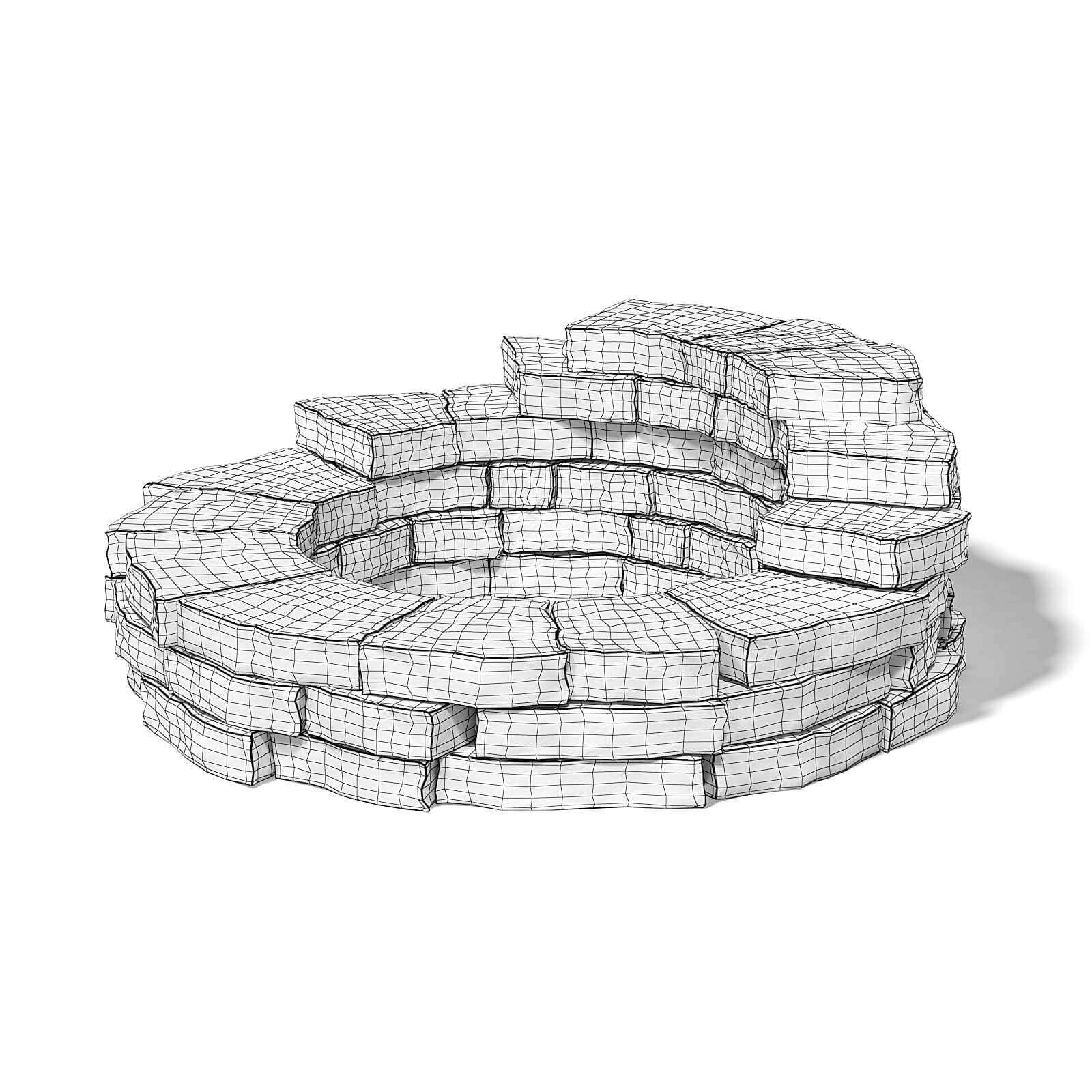 Round Stone Wall - 3D Model by cgaxis