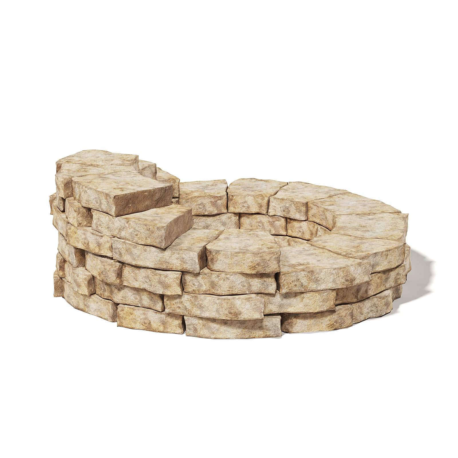 Round Stone Wall - 3D Model by cgaxis