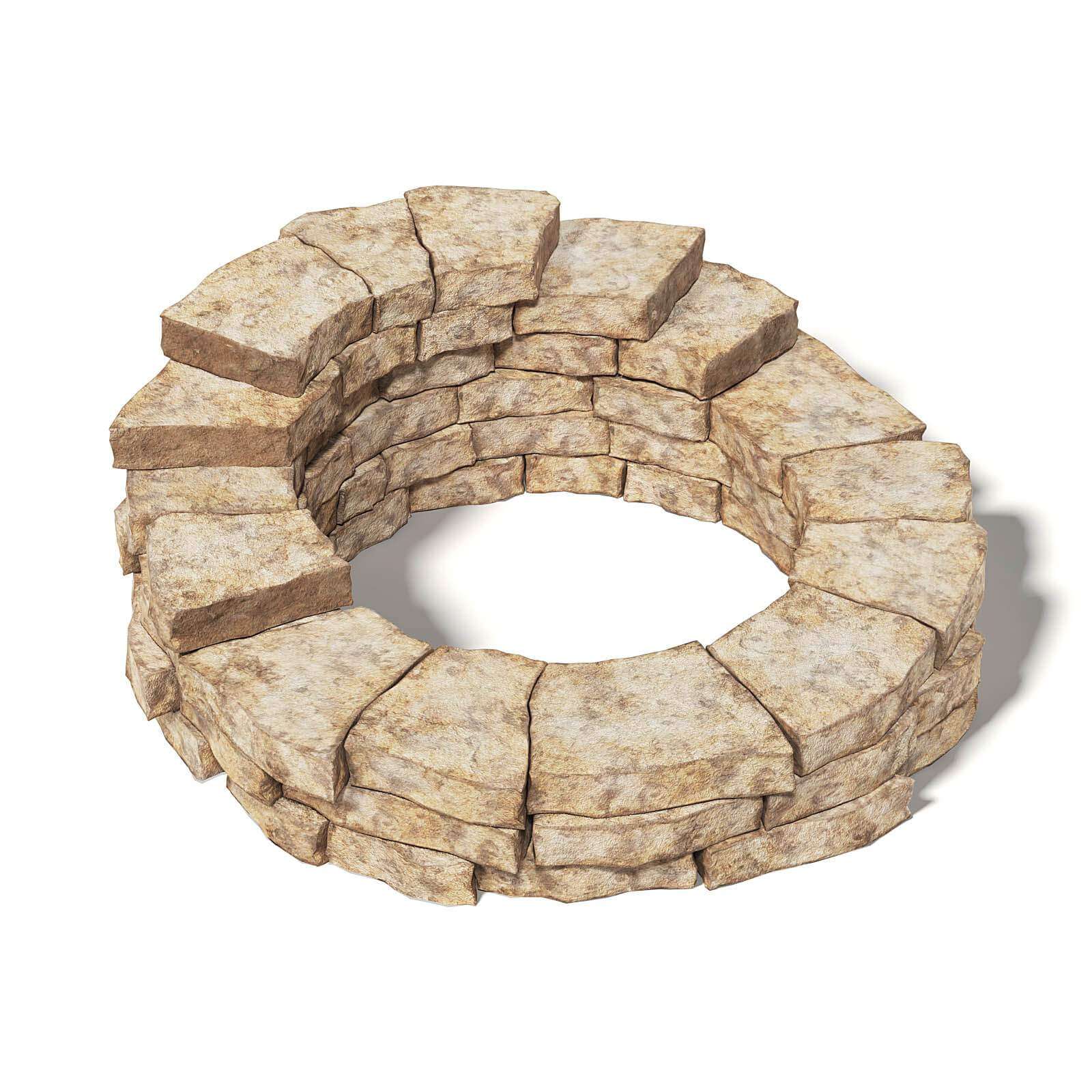Round Stone Wall - 3D Model by cgaxis