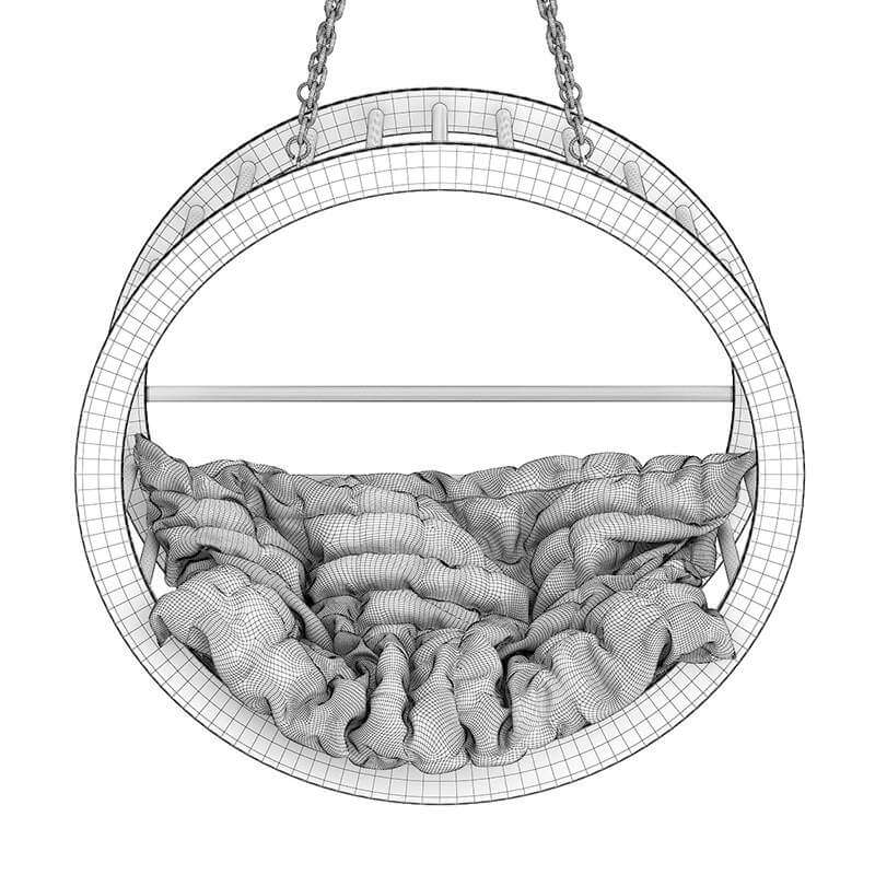 Round Wooden Swing - 3D Model by cgaxis