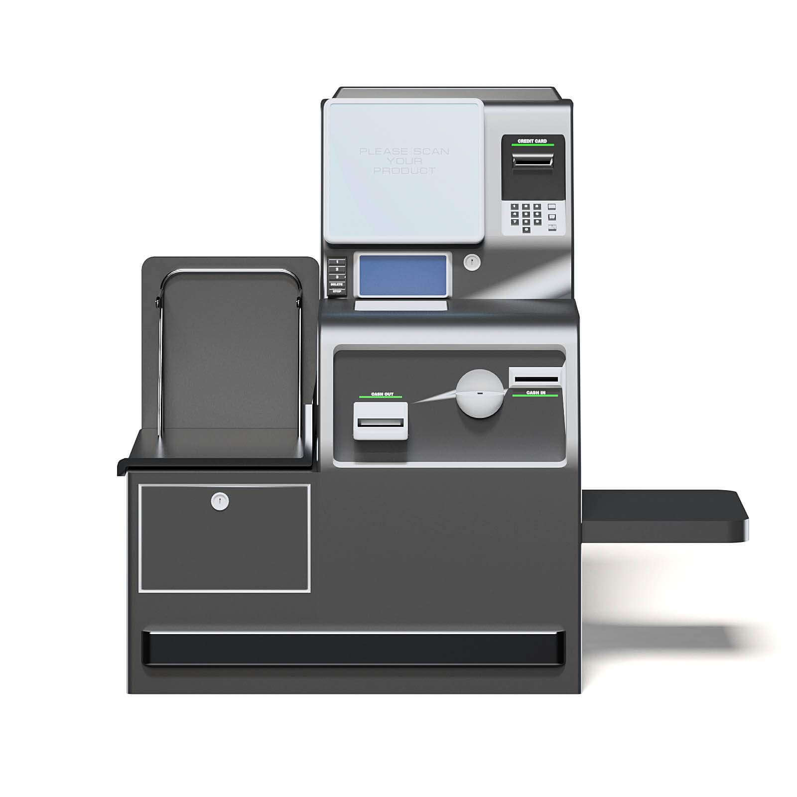 Self Service Cash Register - 3D Model by cgaxis