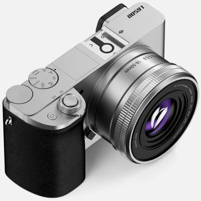 Silver Digital Camera - 3D Model by cgaxis